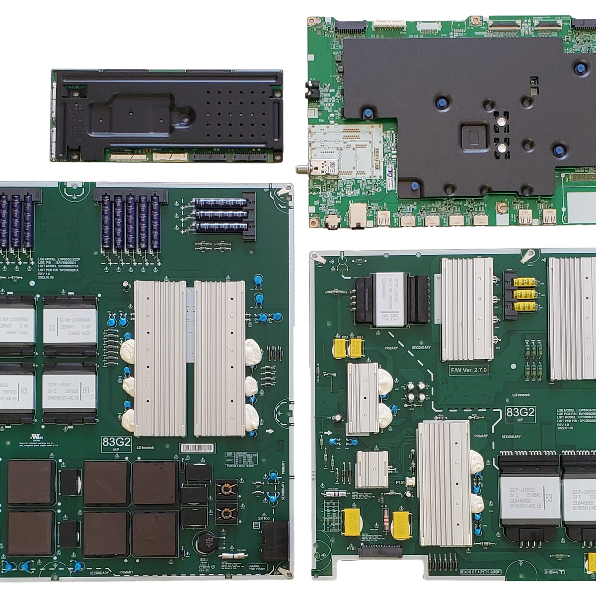 OLED83G2PUA LG TV Repair Parts Kit, EBT66948102 Main Board, EAY6590550 ...