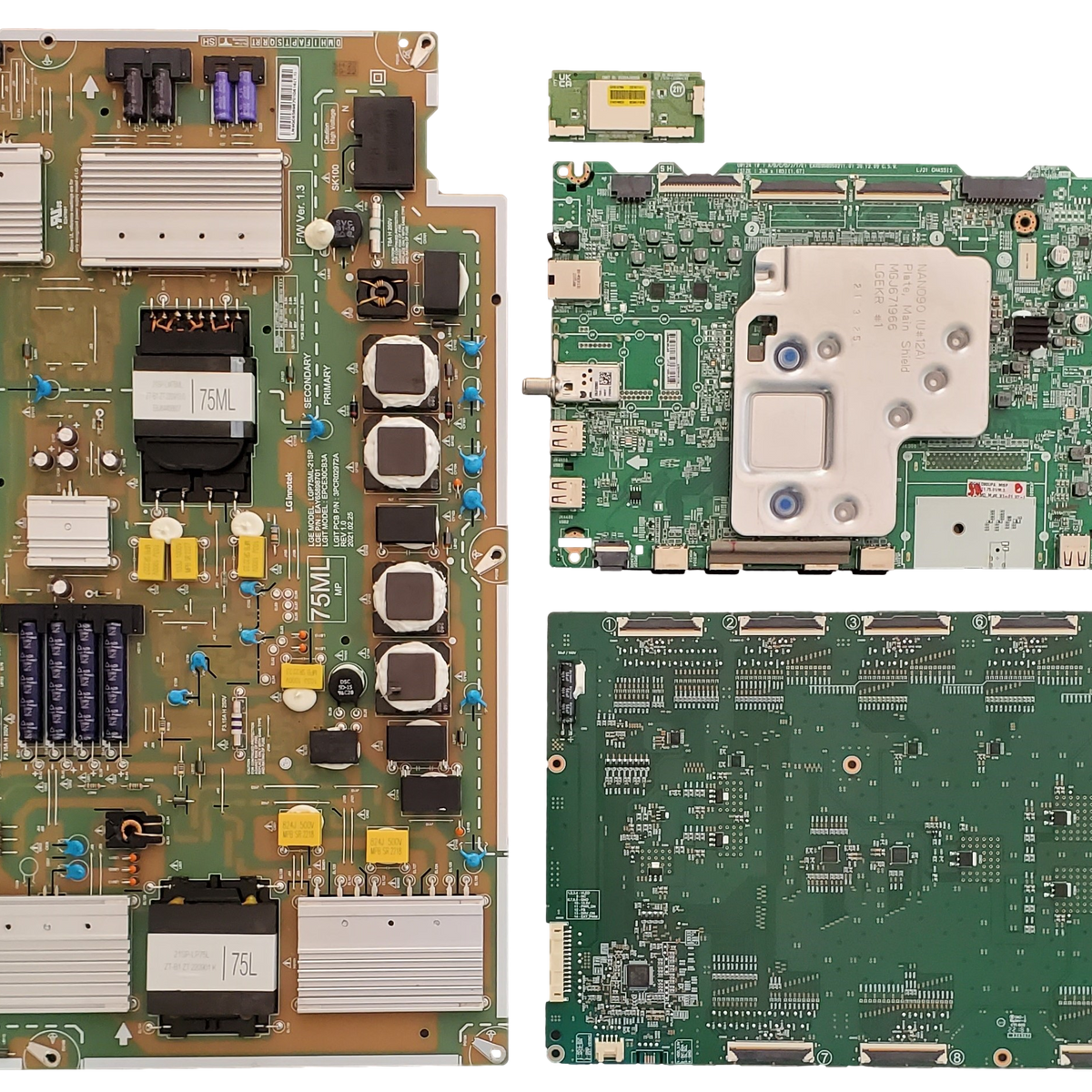 75QNED90UPA LG TV Repair Parts Kit, EBT66755901 Main Board, EAY6589870 ...
