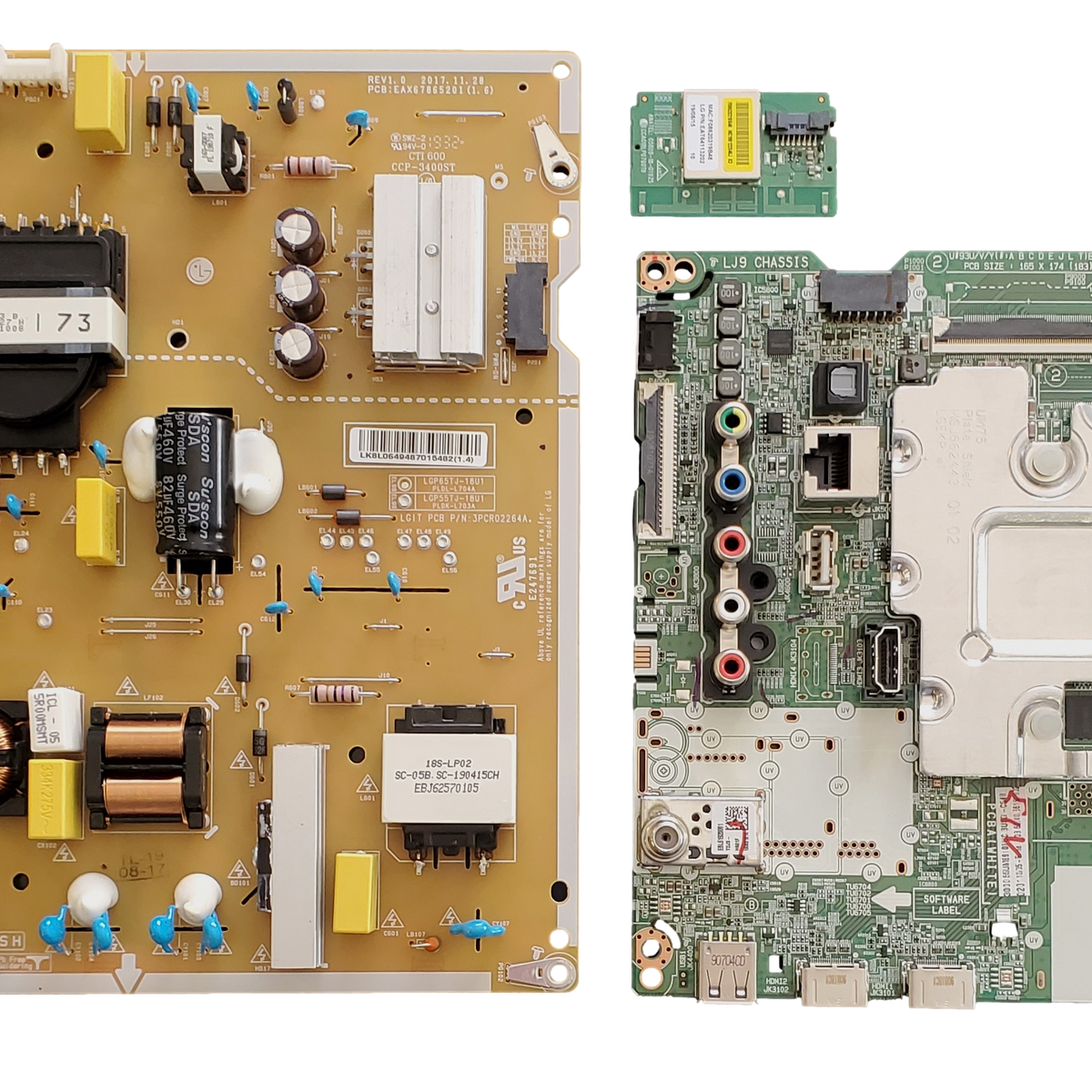 55UM6910PUC LG TV Repair Parts Kit, EBT66161902 Main Board, EAY6494870 ...