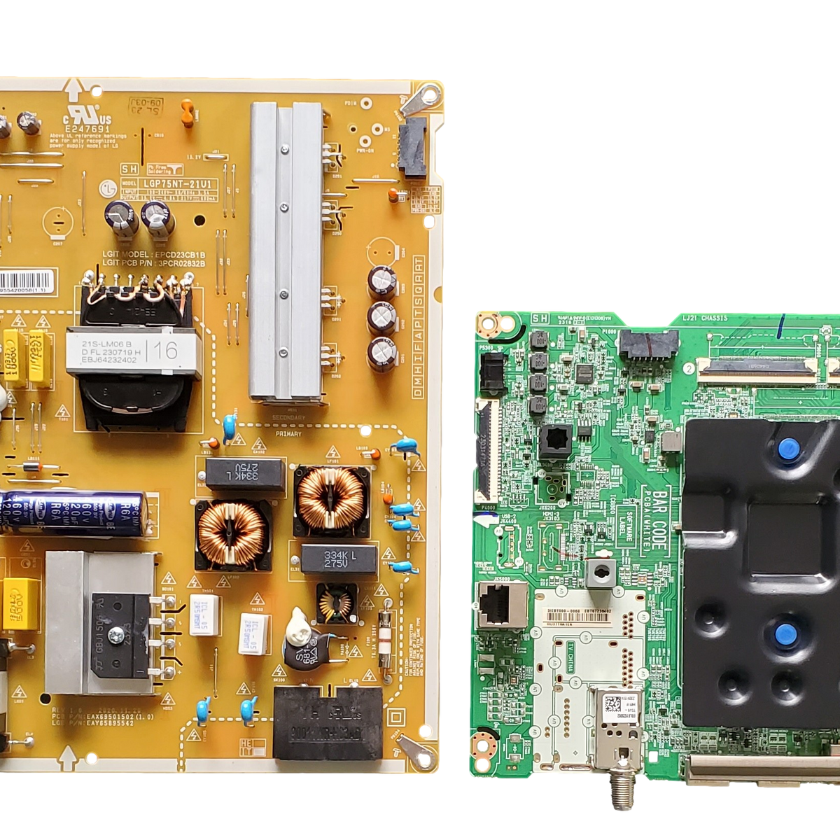 75UQ7070ZUD LG TV Repair Parts Kit, EBT67238402 Main Board, EAY6589554 ...
