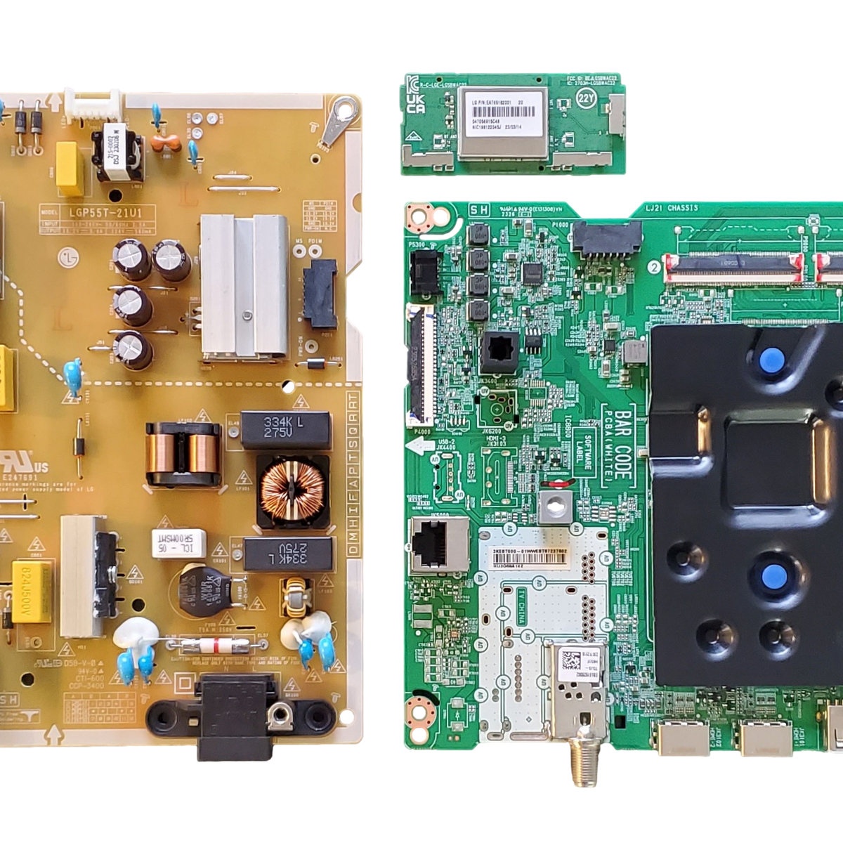 55UQ7070ZUE LG TV Repair Parts Kit, EBT67237602 Main Board, EAY6589565 ...