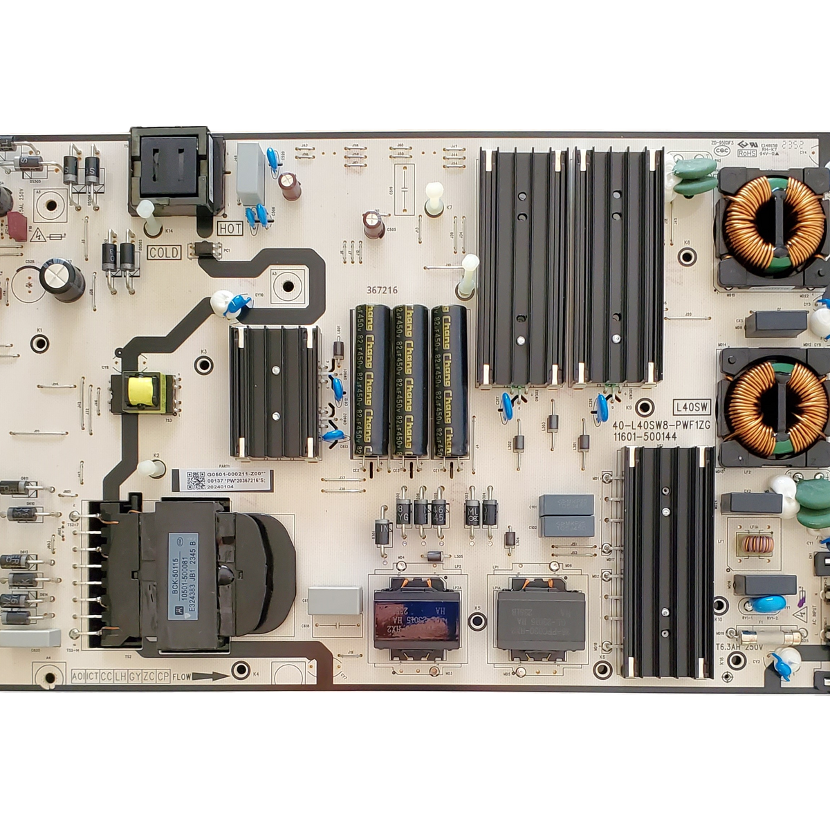 G0501-000211 TCL Power Supply Board, 20240104 , 40-L40SW8-PWF1ZG , 116 ...