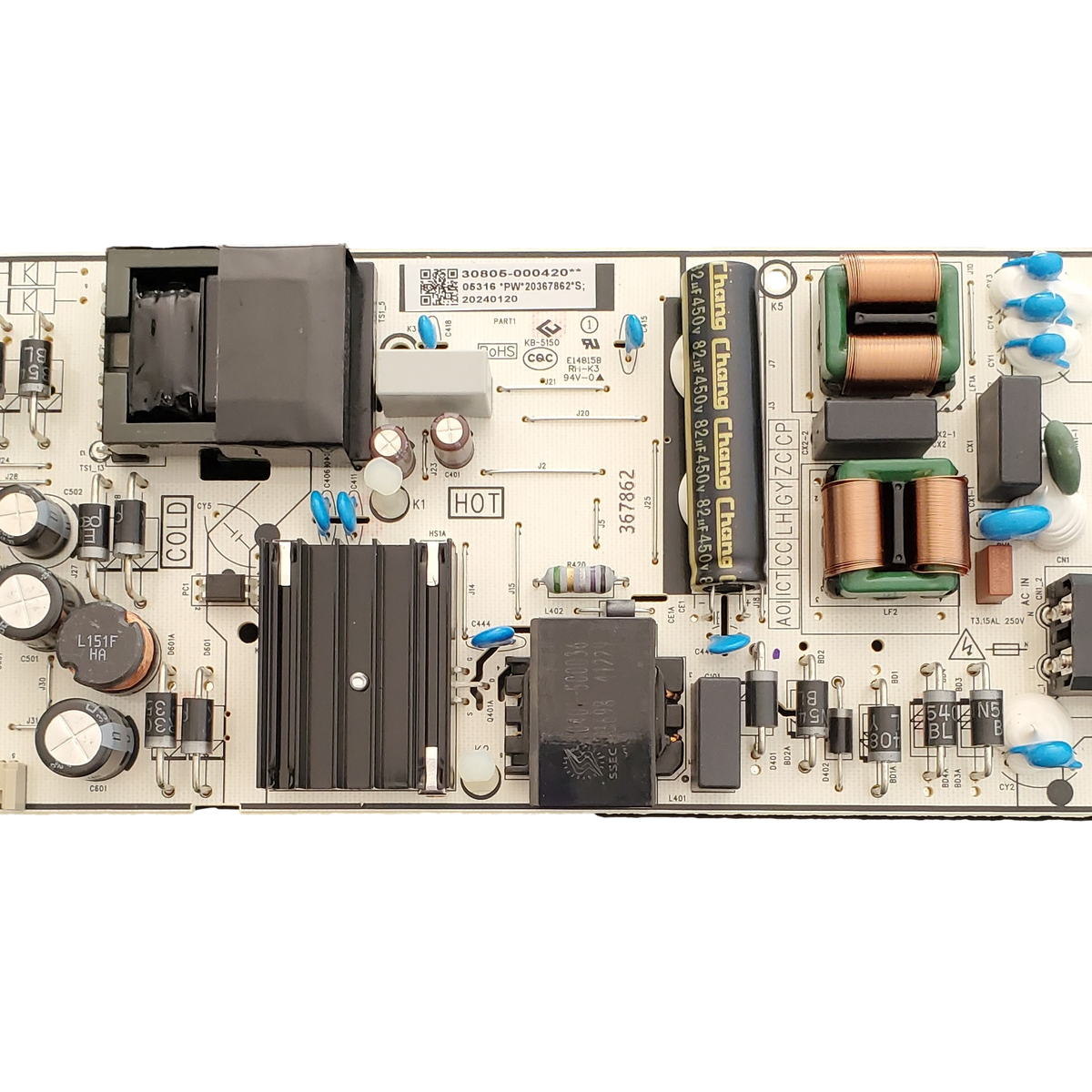 30805-000420 TCL Power Supply Board, 40-L17SW2-PWE1KG, 65S551G, 50Q651 ...