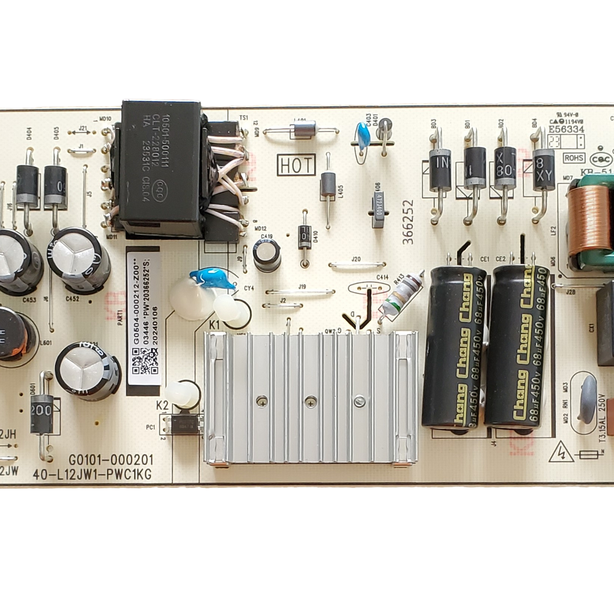 G0504-000212 TCL Power Supply, G0101-000201, 40-L12JW1-PWC1KG, 55S551G ...