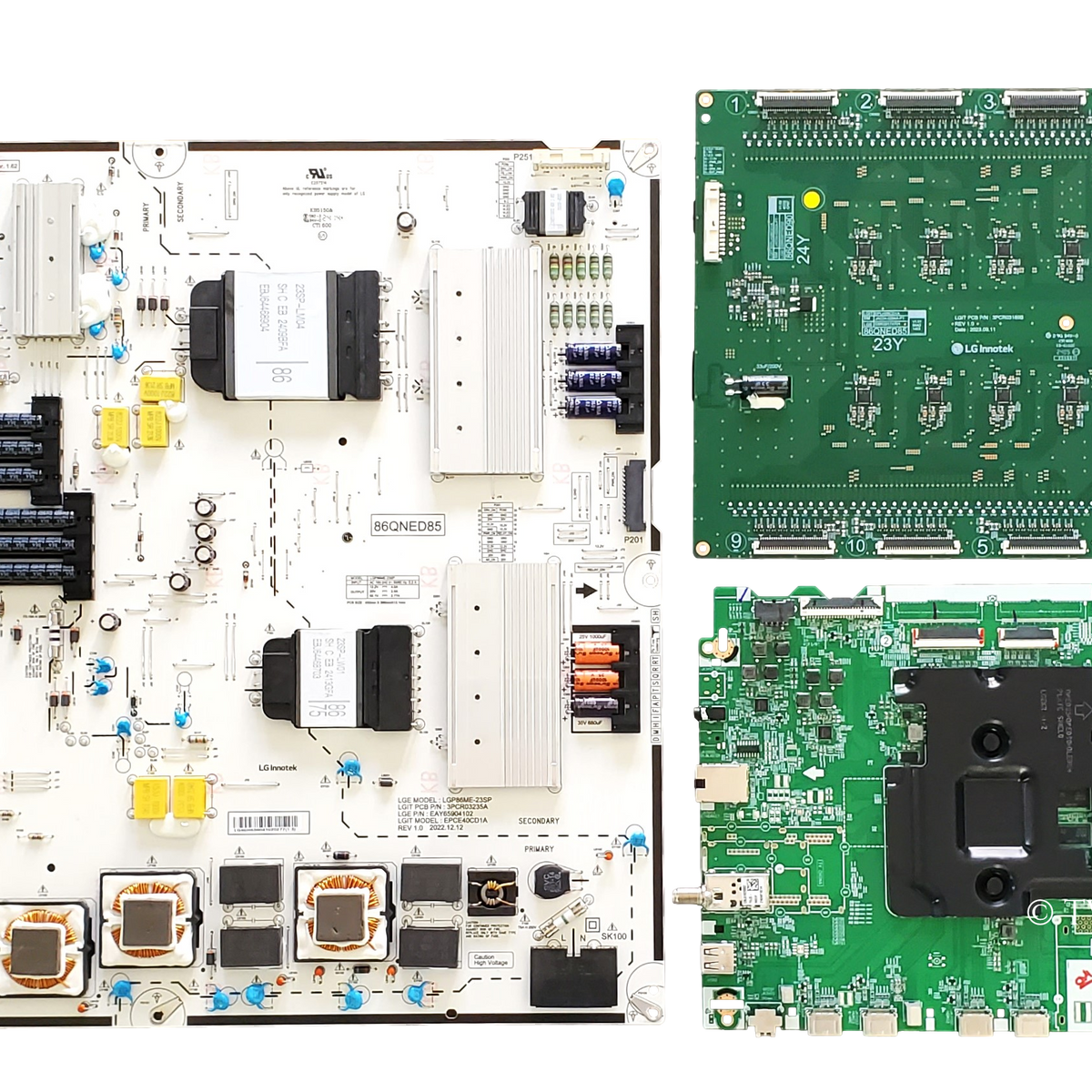 86QNED90TUA LG TV Repair Parts Kit, EBT67762602 Main Board, EAY6590410 ...