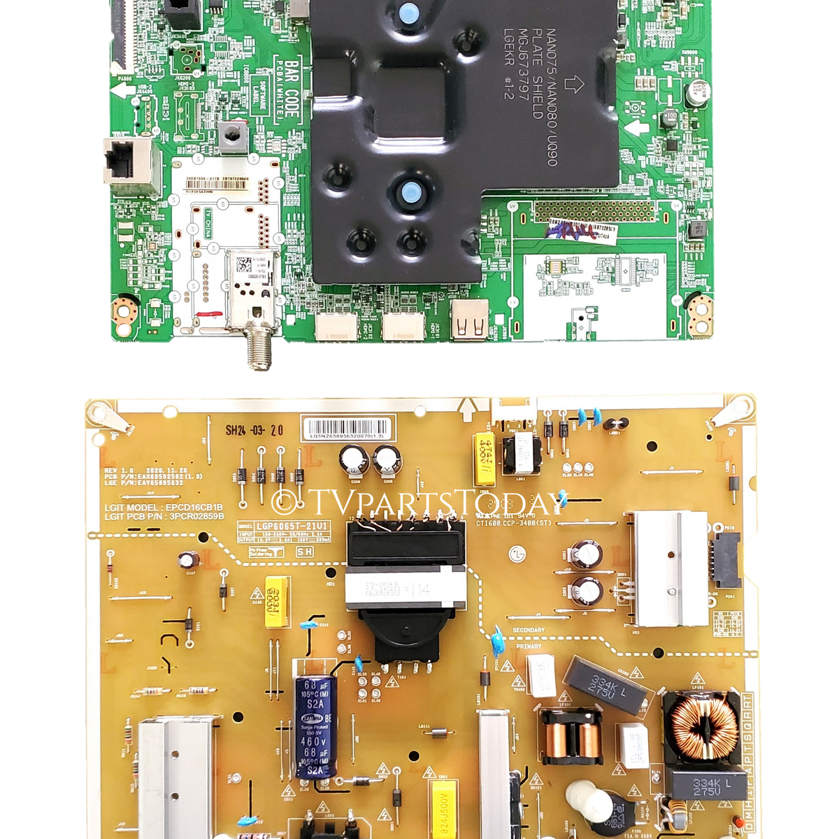 65UQ8000AUB LG TV Repair Parts Kit, EBT67228508 Main Board, EAY6589563 ...