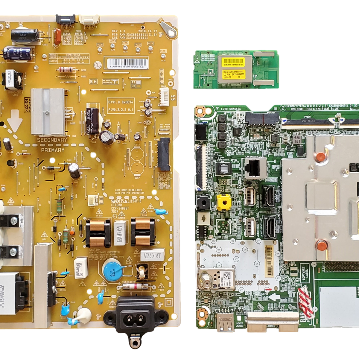 55NANO85UNA LG TV Repair Parts Kit, EBT66589701 Main Board, EAY6516991 ...