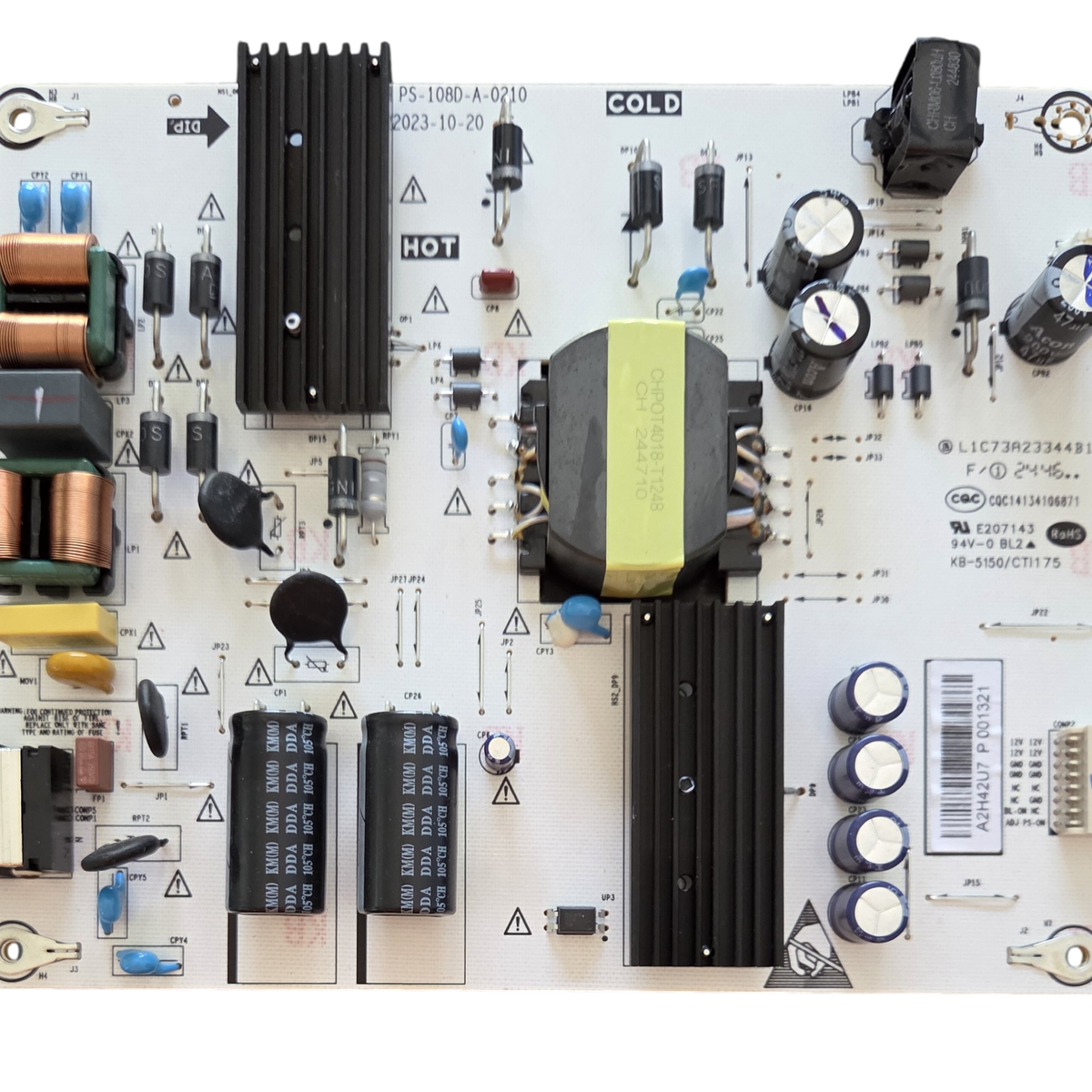 PS-108D-A-0210 Onn Power Supply, A2H42U7, 001321, 100012585 – TV Parts ...