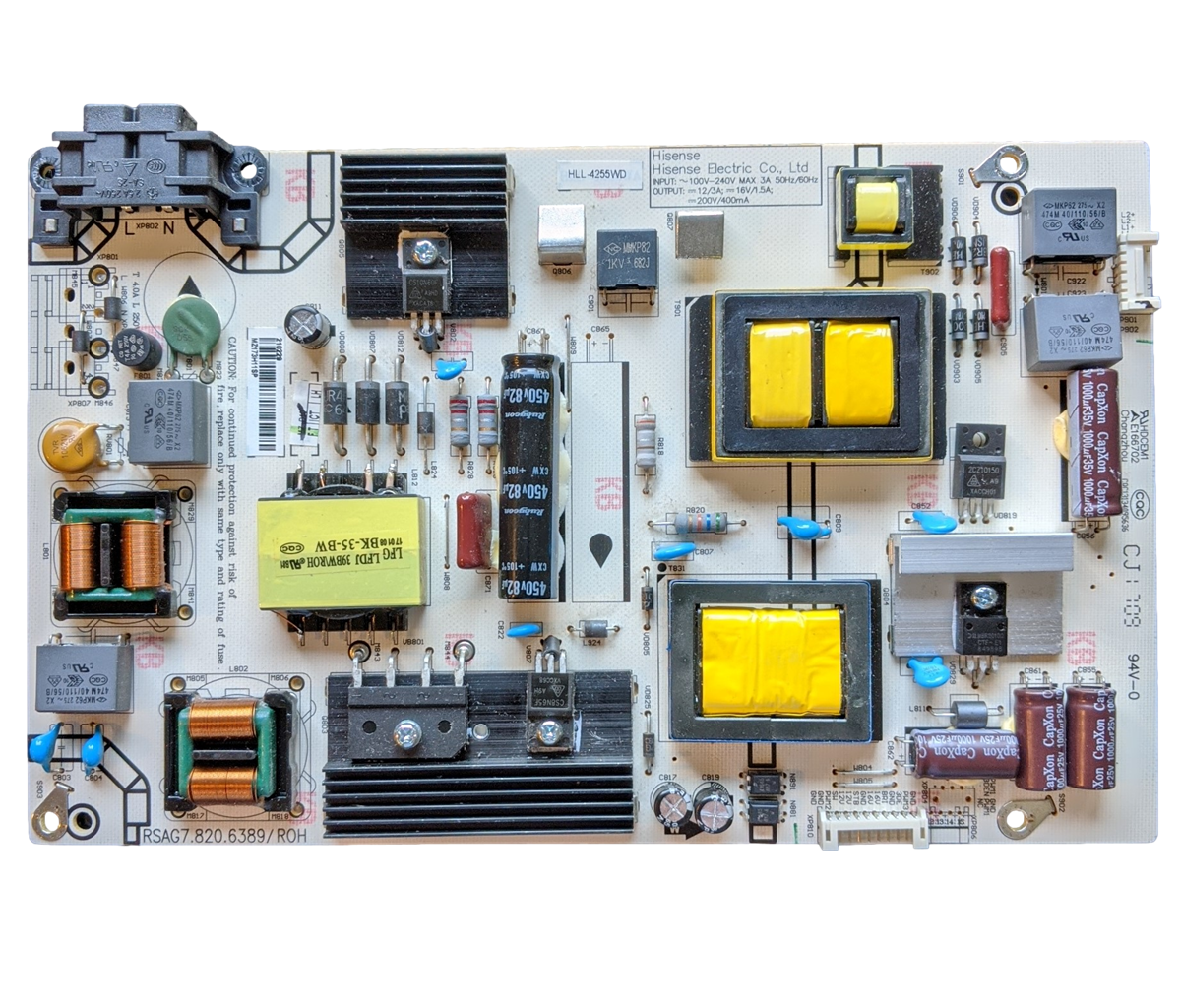 210229 Hisense Power Supply, RSAG7.820.6389/ROH, LC-43P7000U – TV Parts Today