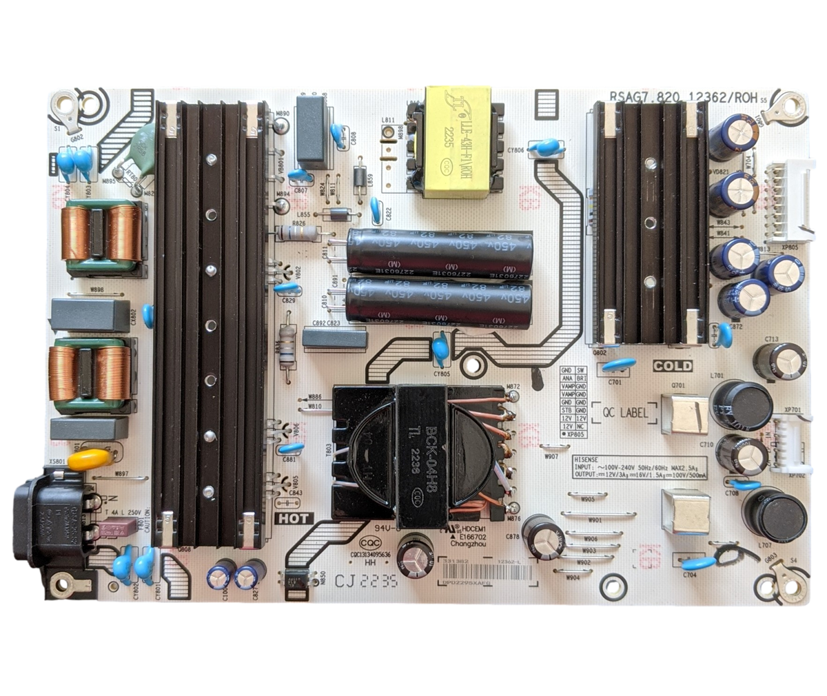 331382 Hisense / Sharp Power Supply, RSAG7.820.12362/ROH, 65R6E4, 65A6 ...