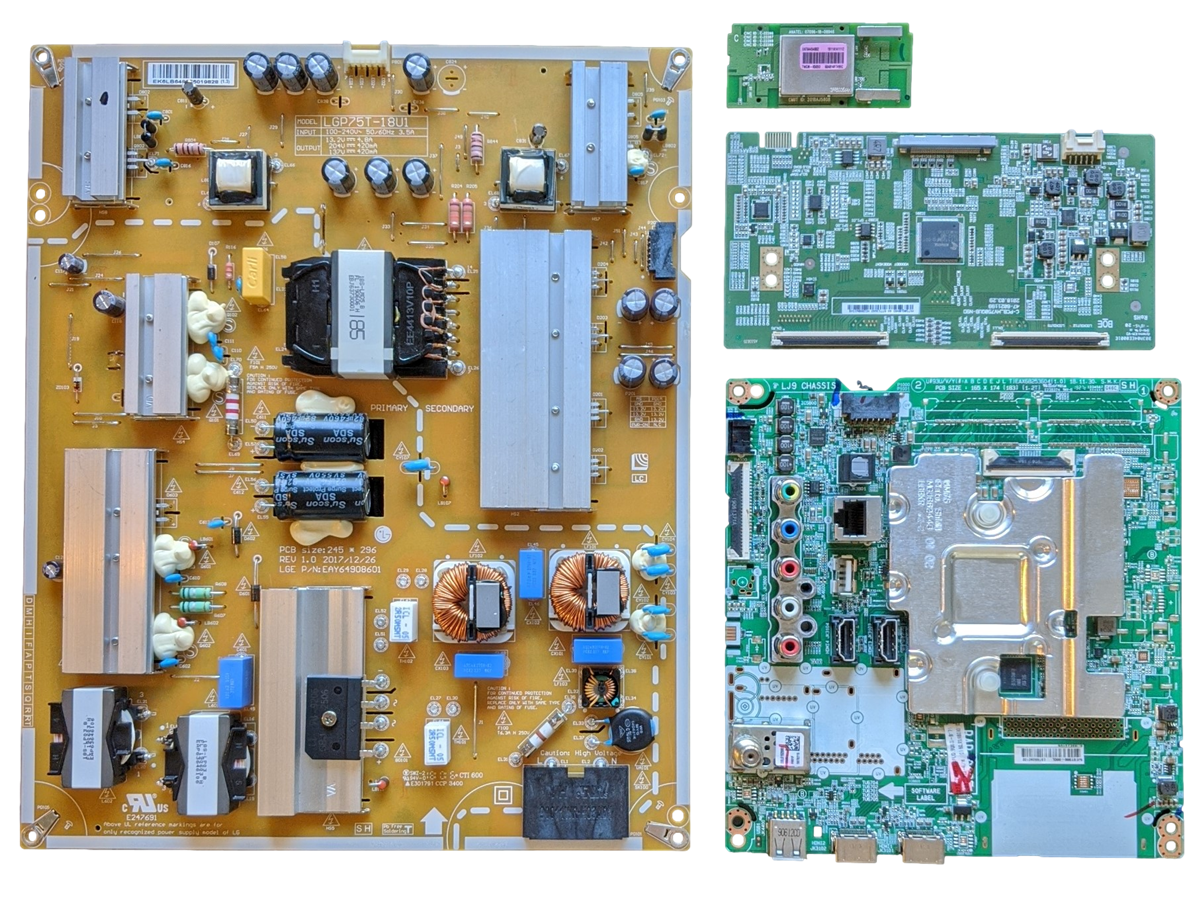 75UM7570PUD LG TV Repair Parts Kit, EBT66090102 Main Board, EAY6490860 ...
