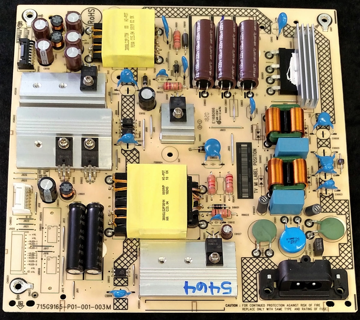 ADTVH1812AB4 Vizio Power Supply, 715G9165-P01-001-003H, E43-F1 – TV ...