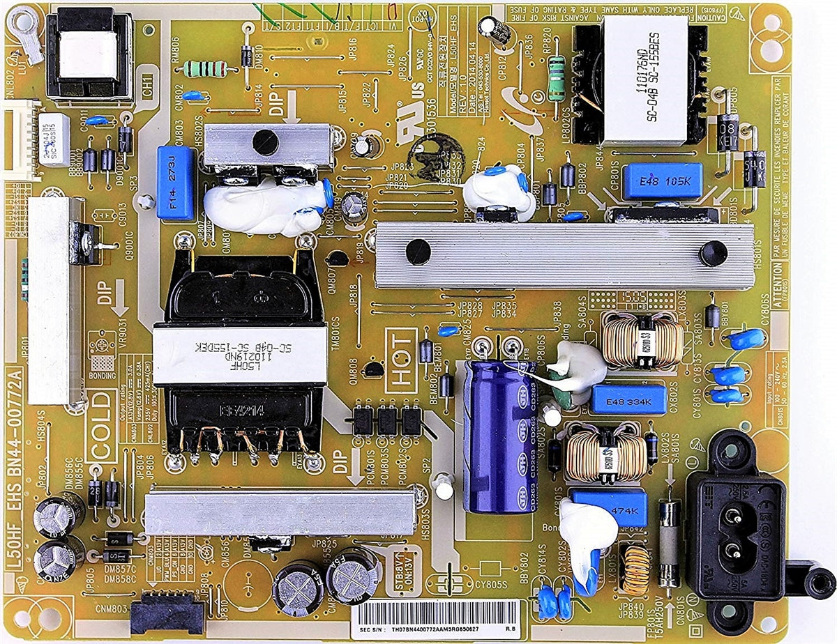 BN44-00772A Samsung Power Supply, L50HF_EHS, UN50H5203AFXZA, UN50H6201 ...