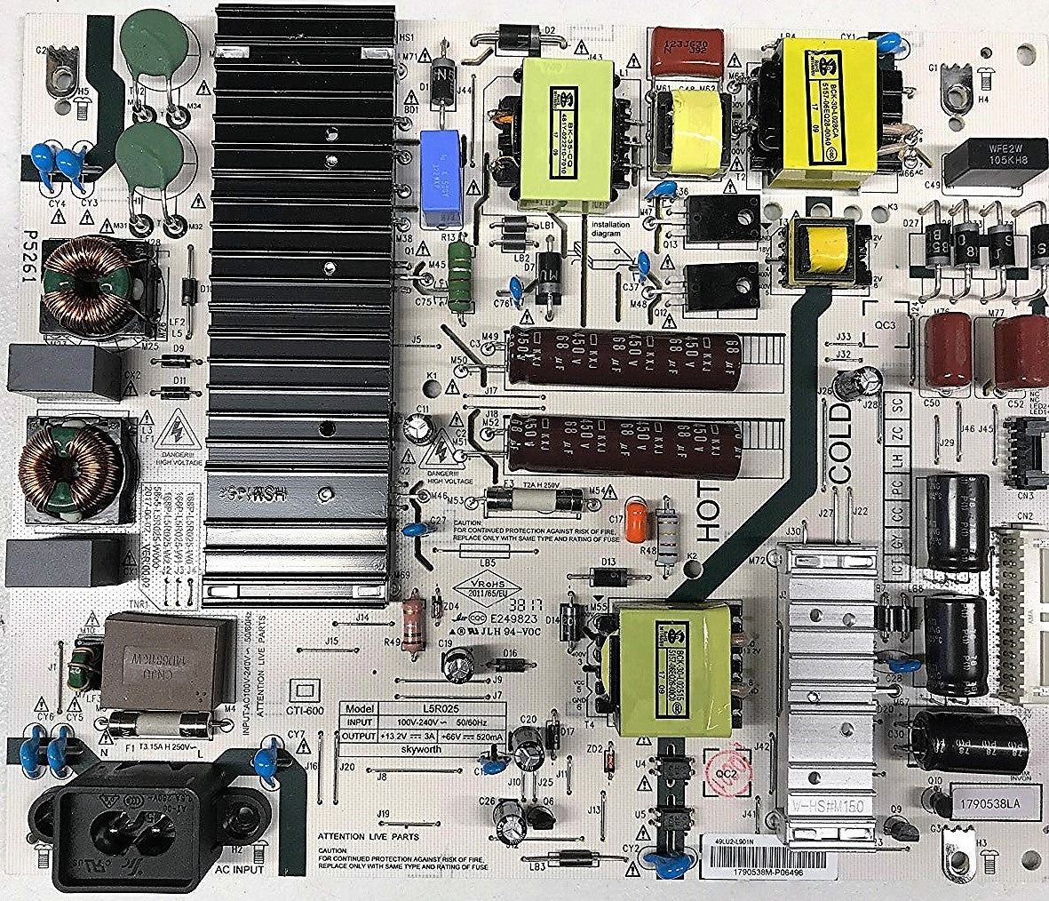 COV34485801 LG Power Supply, 168P-L5R025-W0, 49LU2-L901N, 49UJ6200, 49 ...