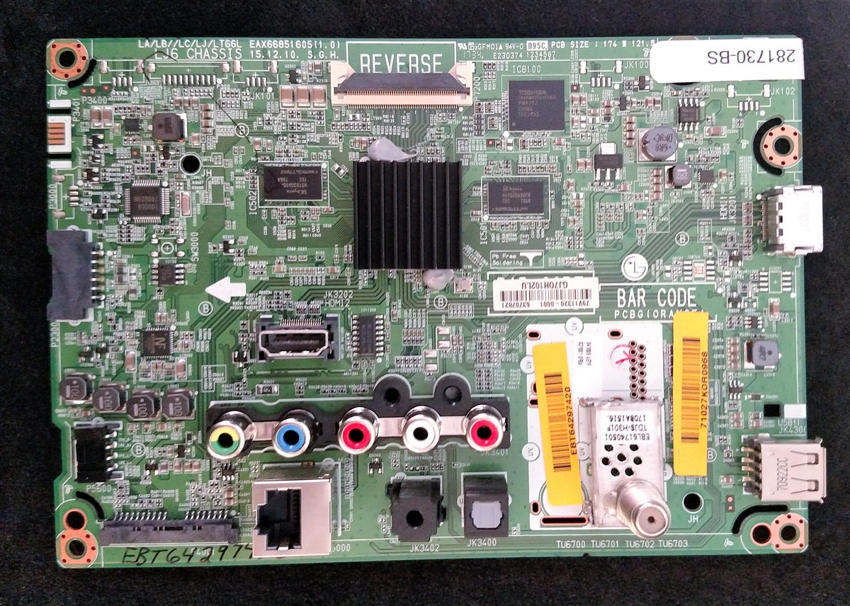 EBT64297420 LG Main Board, EAX66851605(1.0), UE.BUSCLOR, 55LH575A – TV ...